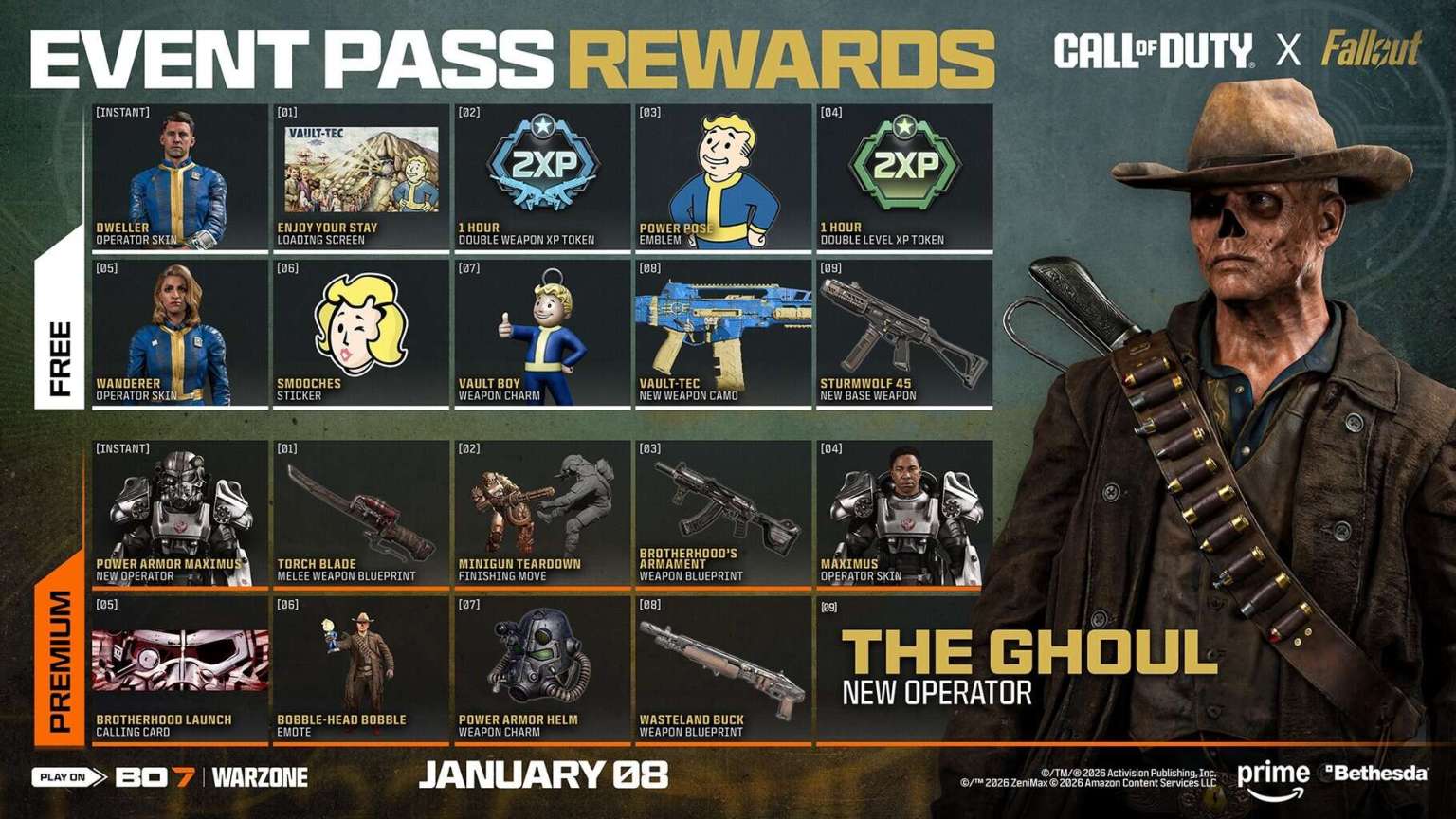 All Fallout Black Ops 7 Event Pass Rewards in Season 1 Reloaded ...