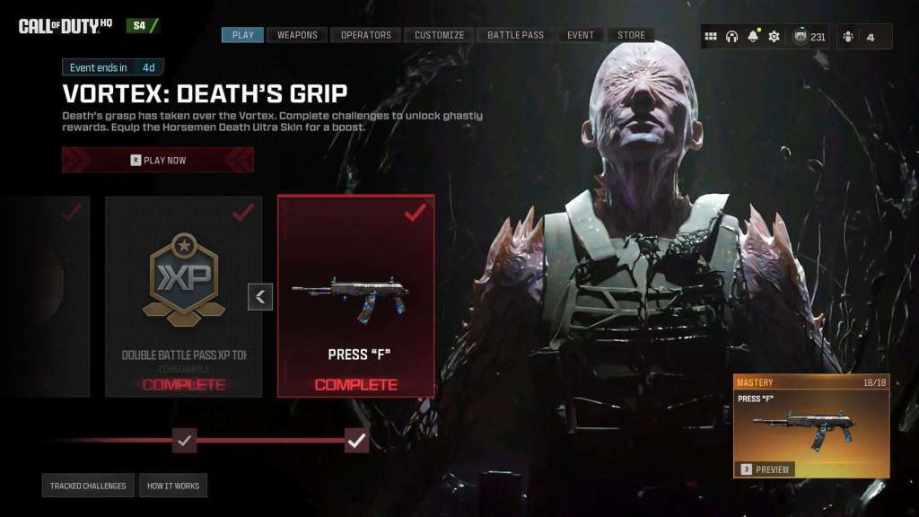 ALL VORTEX DEATH'S LAIR EVENT REWARDS & CHALLENGES | MW3 SEASON 4 ...